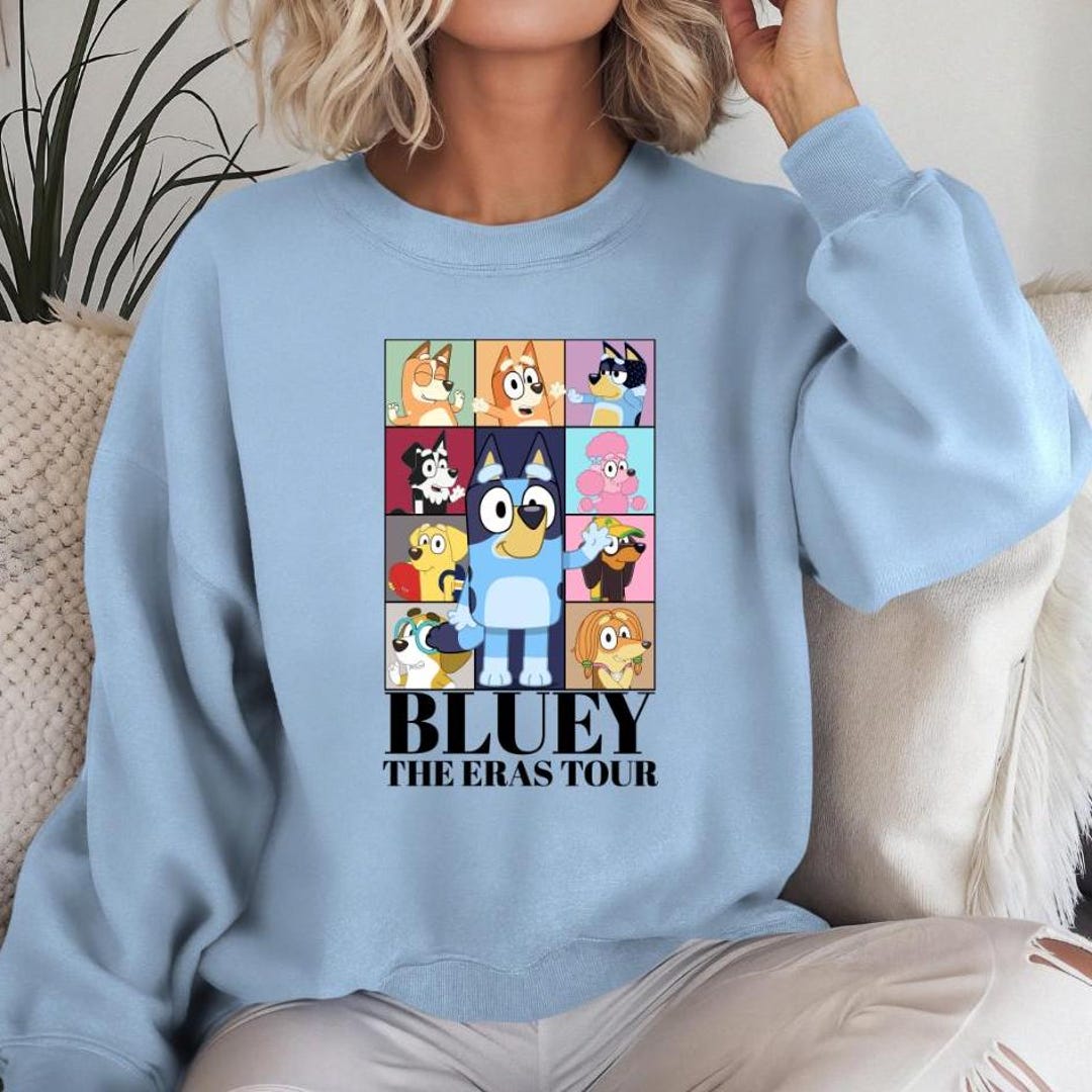 Bluey Eras Tour Sweatshirt, Bluey Family Hoodie, Bluey Cartoon Crewneck ...