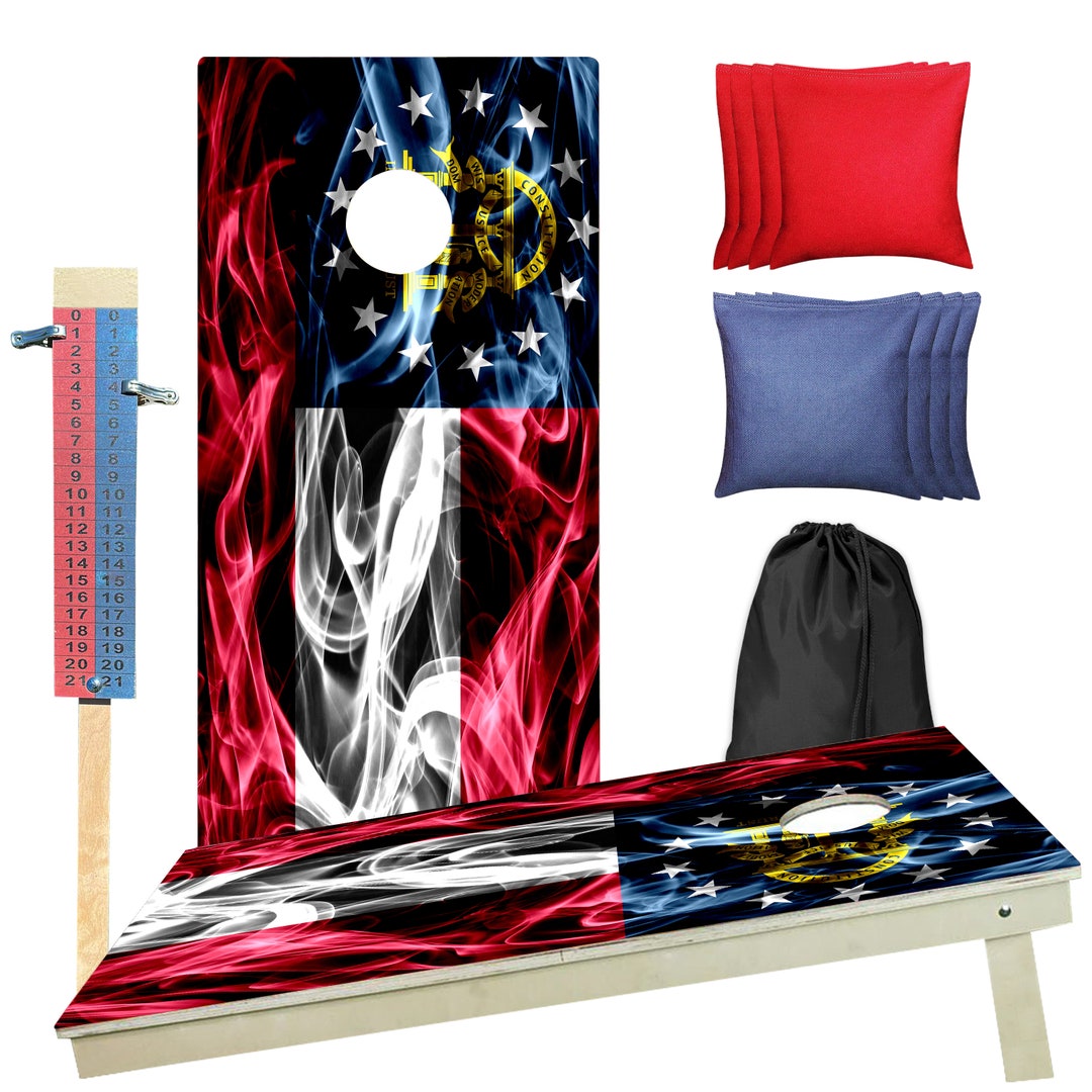 Professional Cornhole Board Set W 8 Bags Score Tower & Tote - Etsy