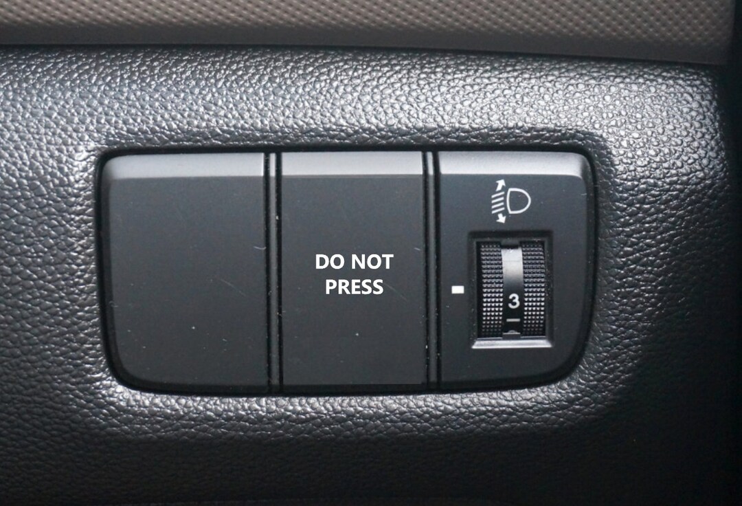 Do Not Press Button Decal, Car Decal, Eject Passenger Button, Blank ...