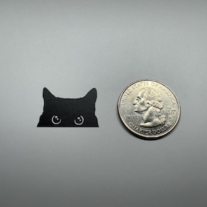 Cat Peeker Decal, Car Decal, Black Cat Peeker Sticker, Blank Button ...