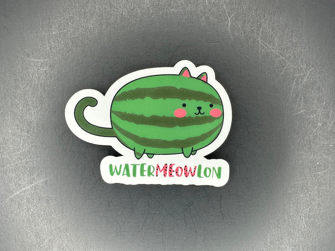 Watermeowlon Cat Sticker, Cute Cat Sticker, Gifts for Her, Gifts for ...