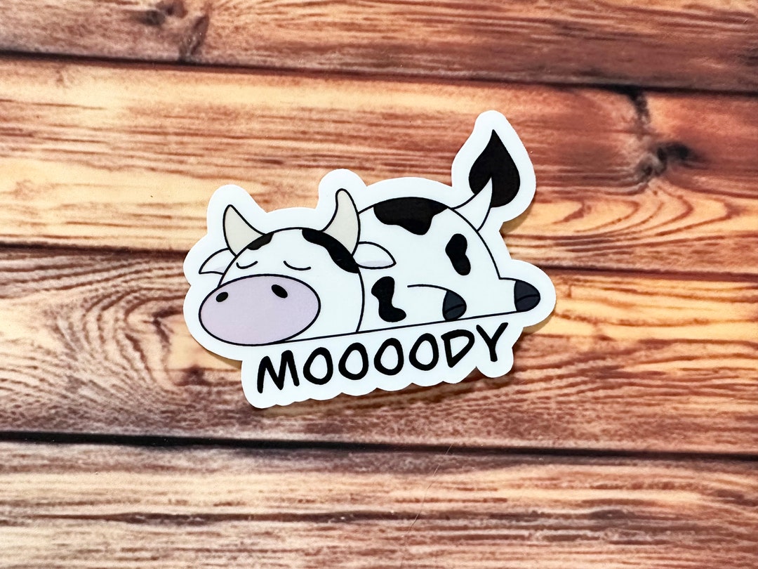 Moody Cow Sticker, Farm Stickers, Funny Cow Stickers, Gifts for Her ...