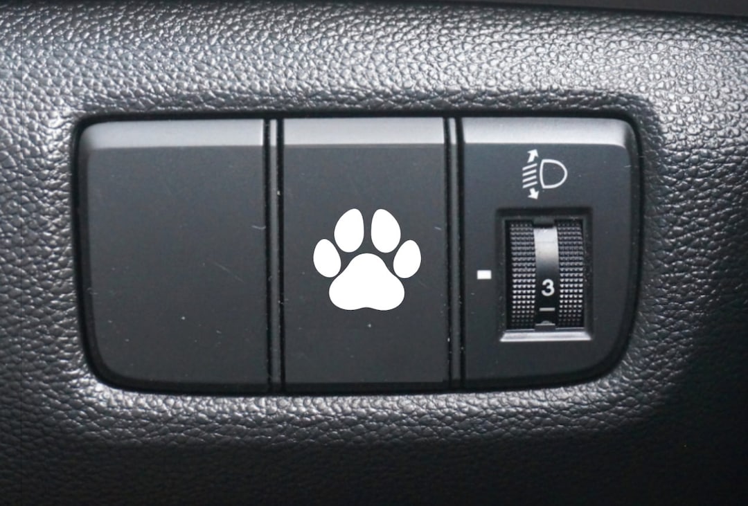 Paw Print Button Decal, Car Decal, Eject Passenger Button, Blank Button ...