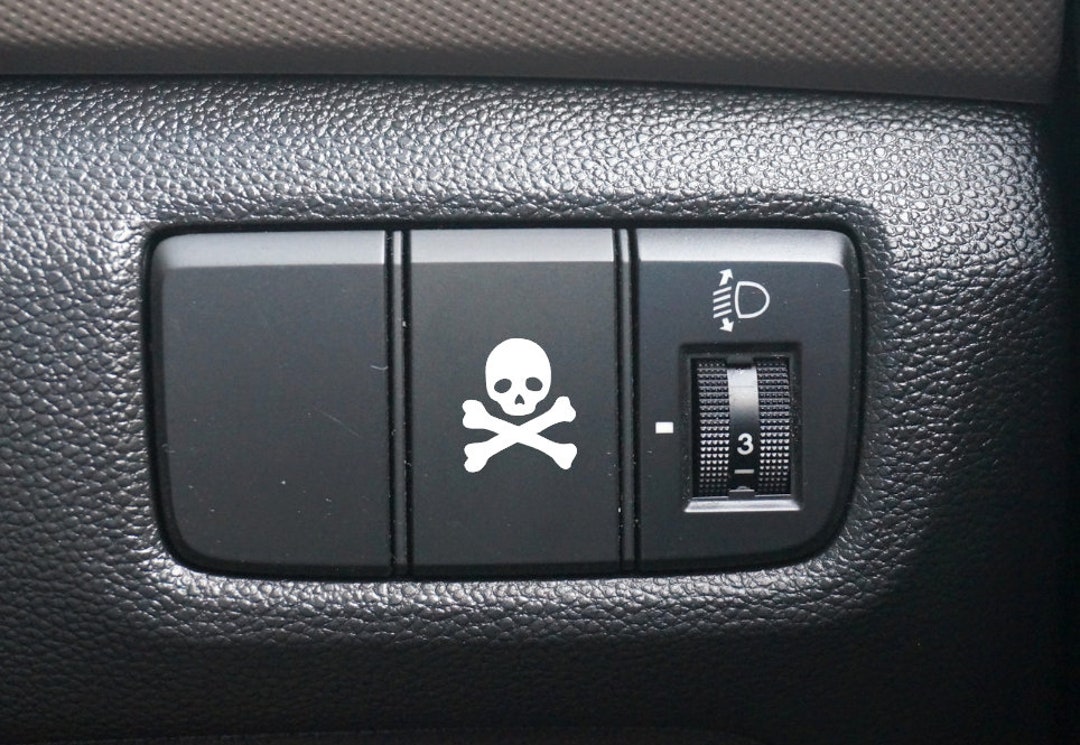 Skull and Crossbones Button Decal, Car Decal, Poverty Button Decal ...
