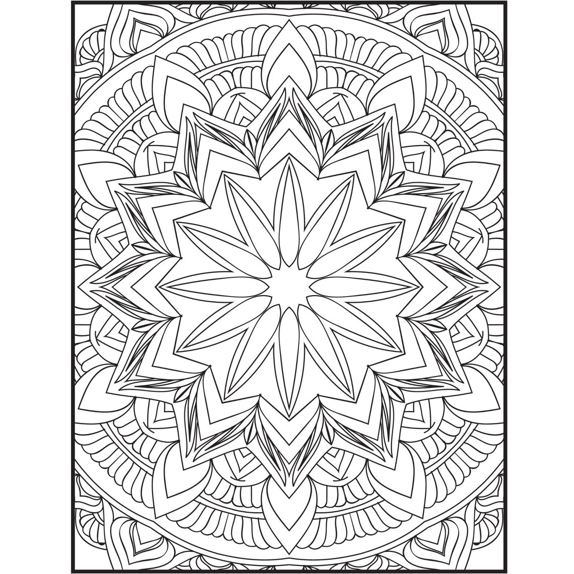 50 Page Printable Mandala Coloring Book - Mandala Designs - Coloring ...