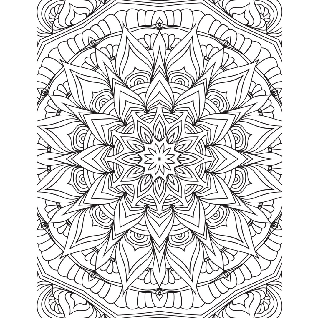50 Page Printable Mandala Coloring Book - Mandala Designs - Coloring ...
