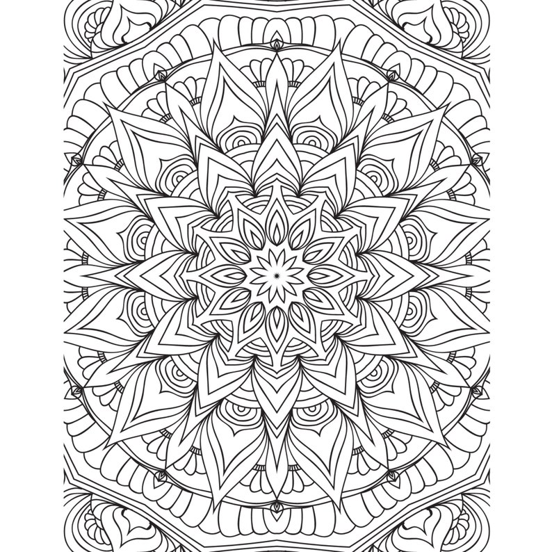 50 Page Printable Mandala Coloring Book - Mandala Designs - Coloring ...
