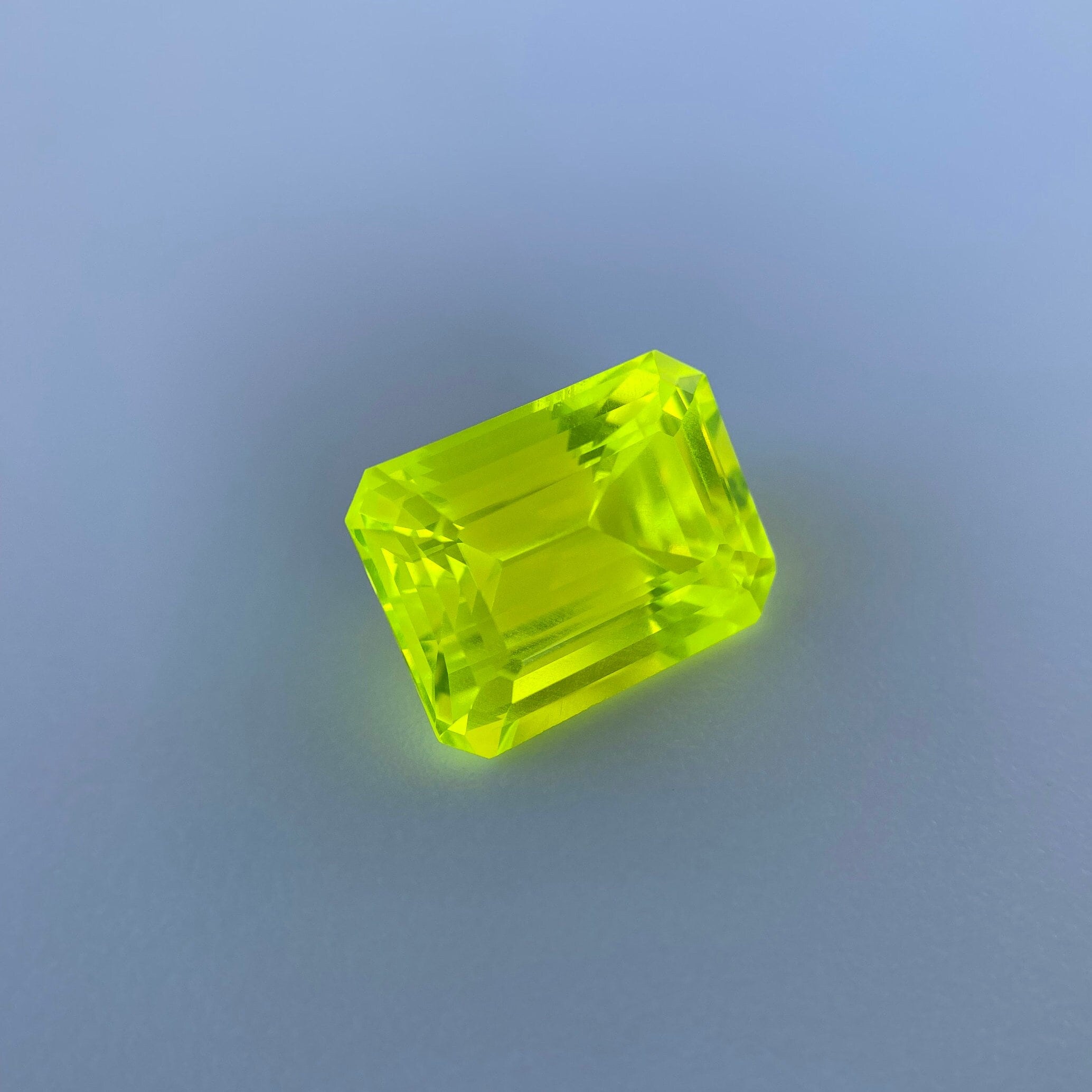 26.10 Ct. Emerald Cut Luag Ce Gemstone Neon Stone Certified Unique Gems ...