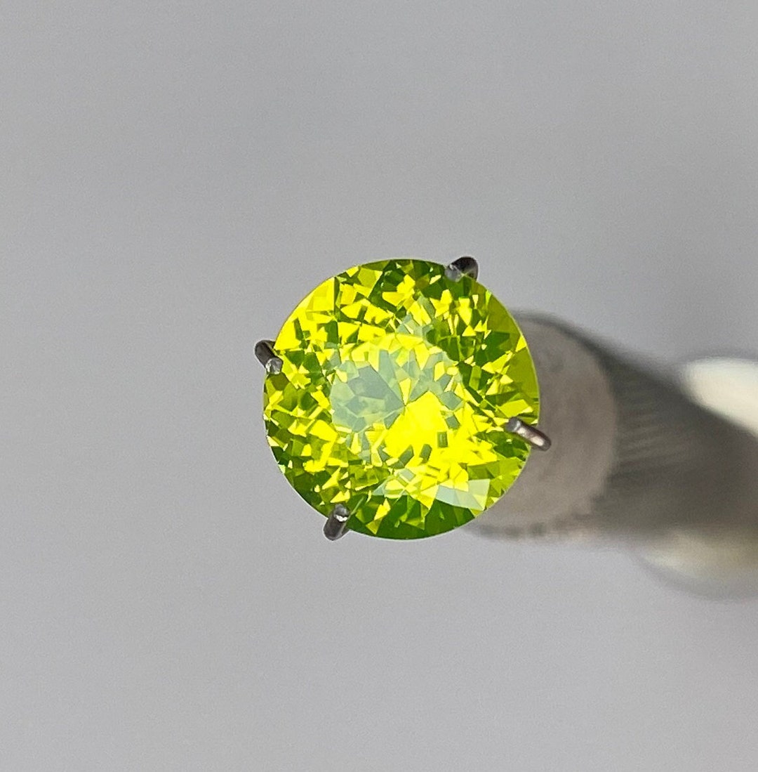 2.95 Ct Luag Round Cut Gemstone Neon Stone Certified Unique Gems Green ...