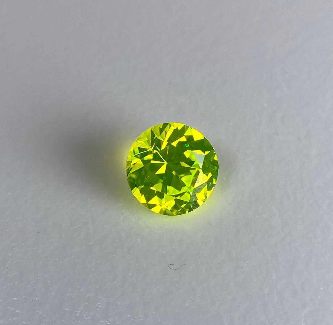3.35 Ct Luag Round Cut Gemstone Neon Stone Certified Unique Gems Green ...