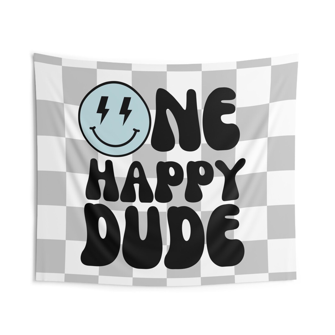 BLUE One Happy Dude Celebration Photo Backdrop - Etsy