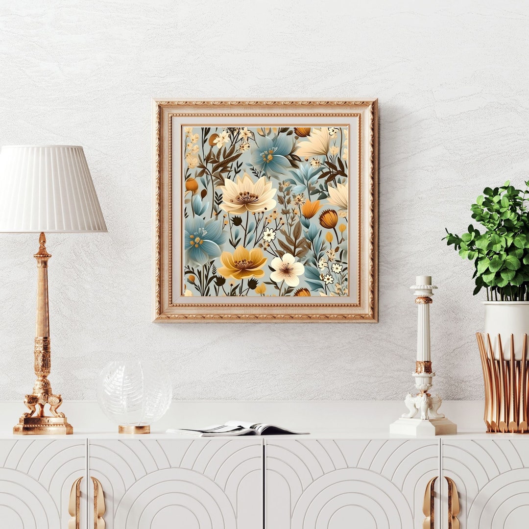 Wildflower Floral Cottagecore Wall Art, Botanical Poster Print, Pressed ...
