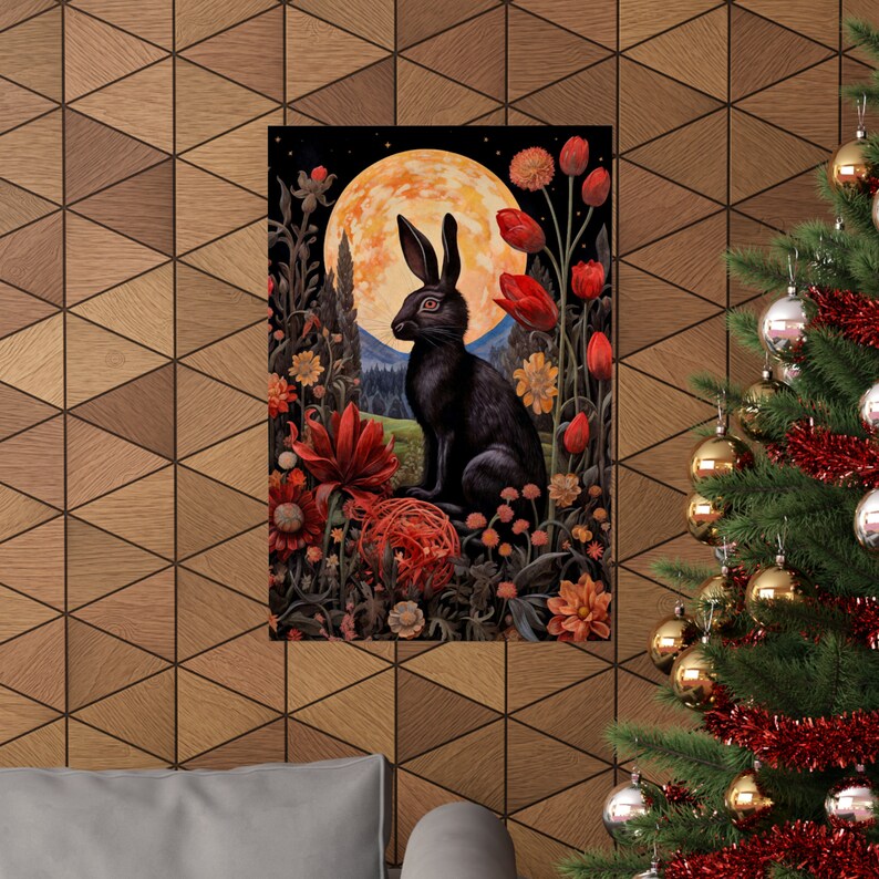 Rabbit Wall Art, Black Rabbit, Goth Wall Art, Gothic Aesthetic, Poster ...