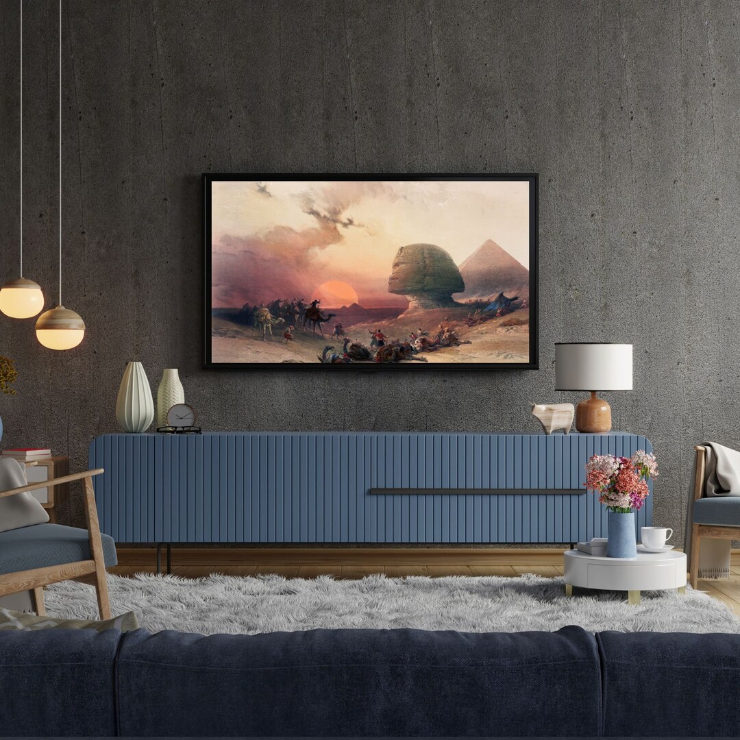 Approach of the Simoom Desert of Gizeh by David Roberts, Egyptian Art ...