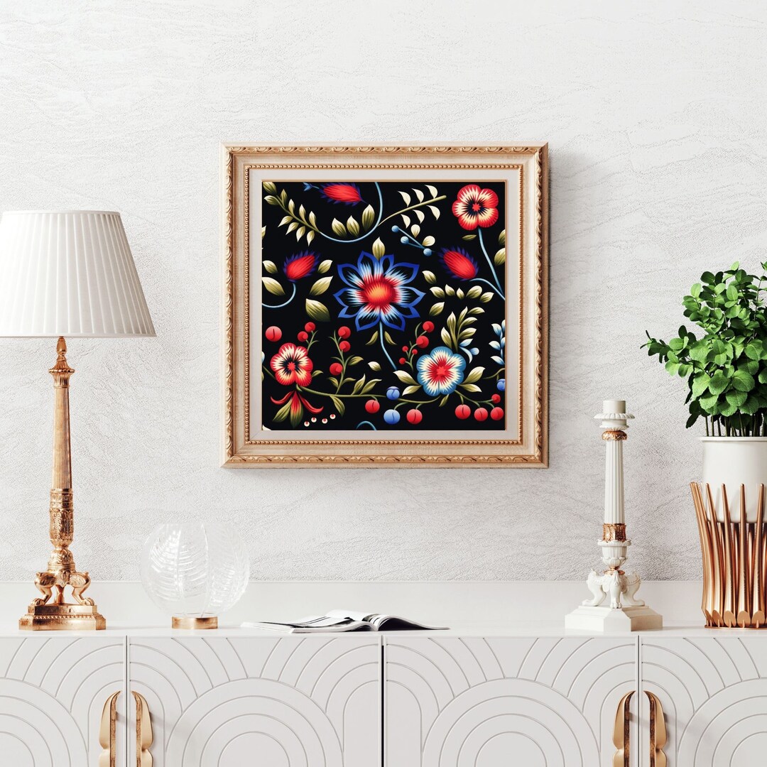 Folk Art Wall Prints Folk Art Decor, Scandinavian Nordic, Mexican Folk ...