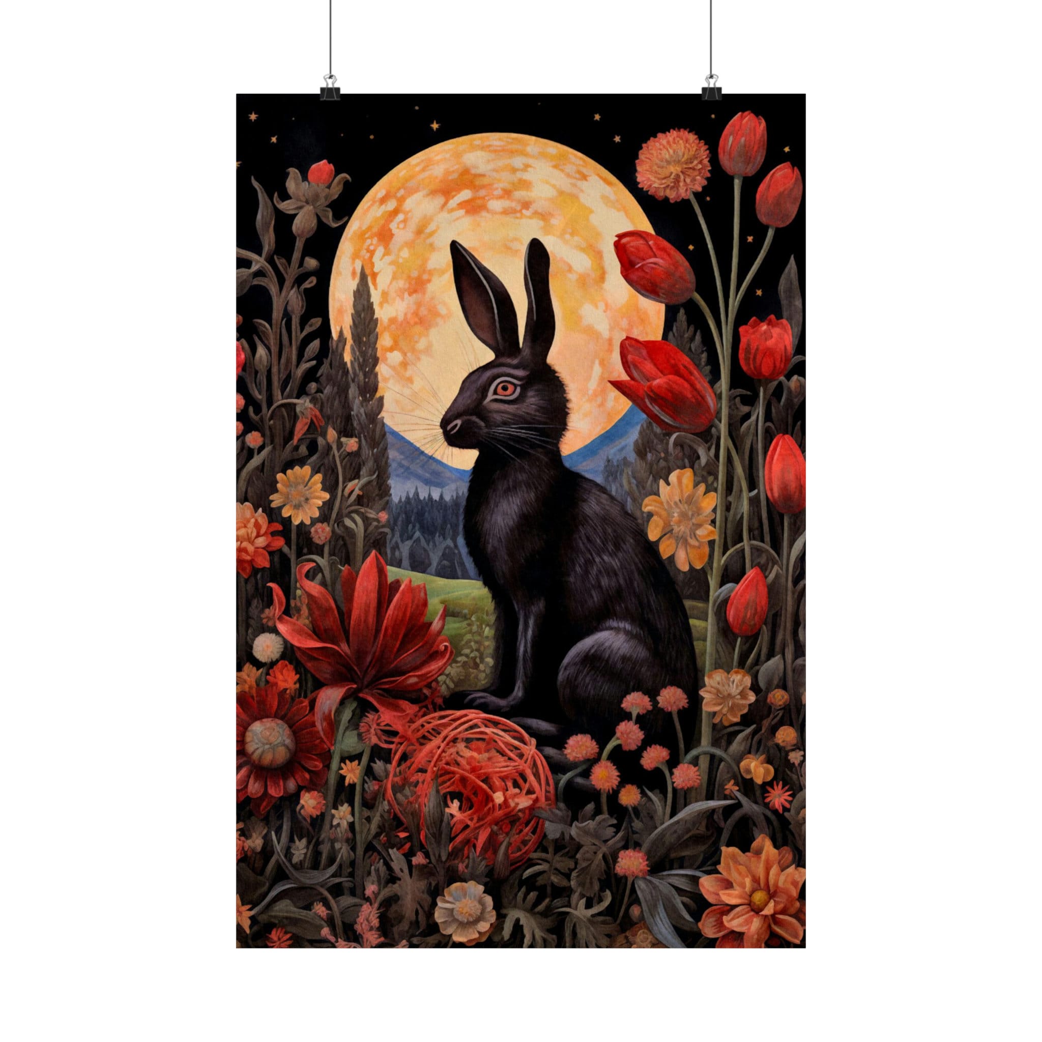 Rabbit Wall Art, Black Rabbit, Goth Wall Art, Gothic Aesthetic, Poster ...