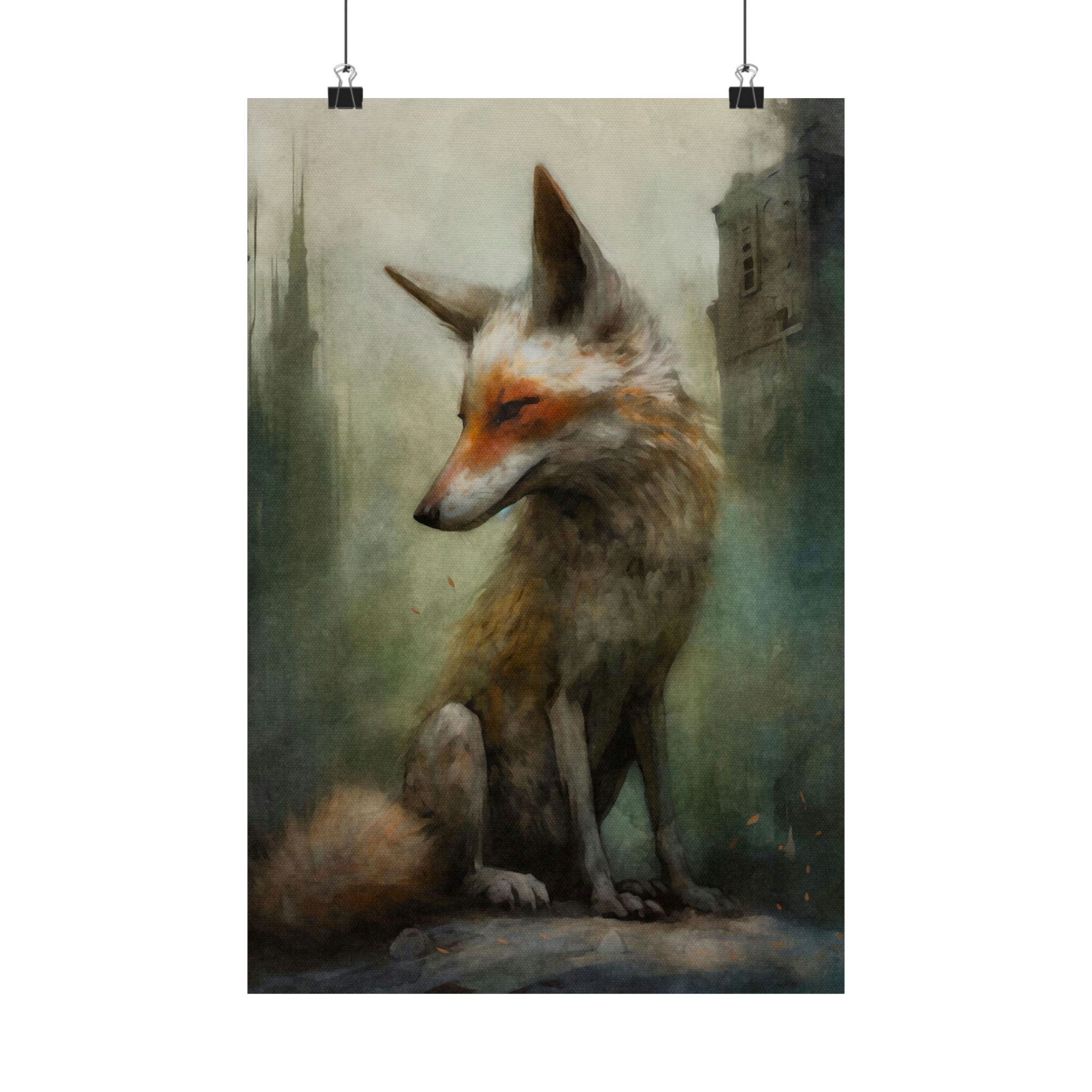 Fox Wall Art, Goth, Gothic, Dark Academia, Cottagecore, Forestcore, Fox ...
