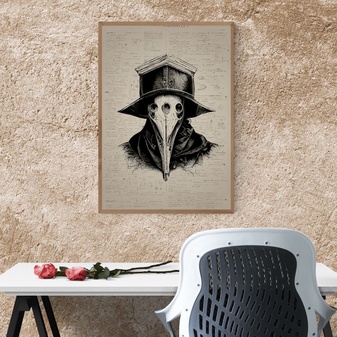 Plague Doctor Wall Art, Poster Print, Grunge Poster, Gothic Poster ...