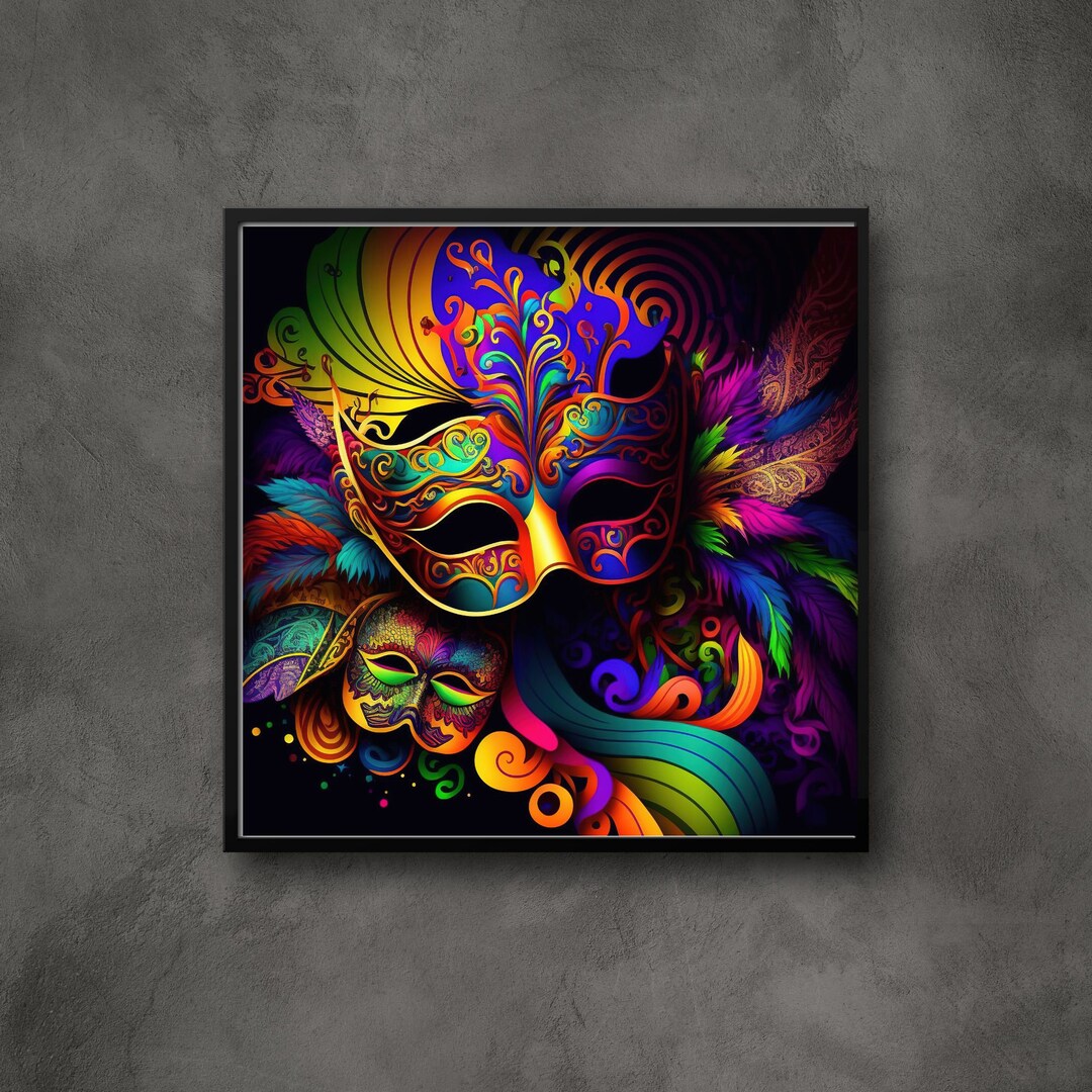 Mardi Gras Wall Art, Mardi Gras Art, Mardi Gras Decor, Poster Print ...