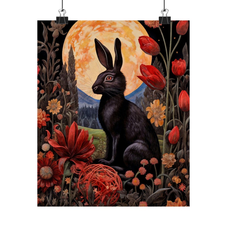 Rabbit Wall Art, Black Rabbit, Goth Wall Art, Gothic Aesthetic, Poster ...