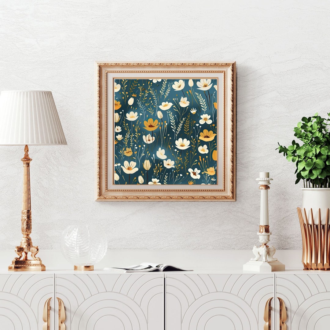 Wildflower Floral Cottagecore Wall Art, Botanical Poster Print, Pressed ...