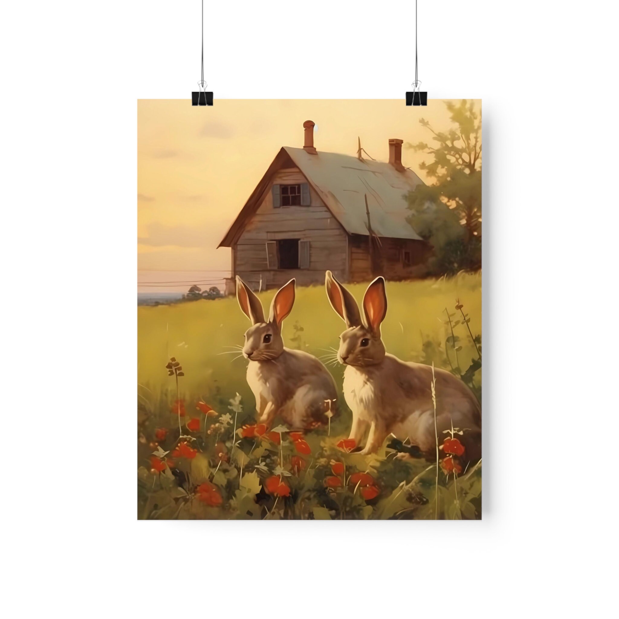 Rabbit Wall Art, Cottagecore Wall Art, Farmhouse, Aesthetic, Cottage ...