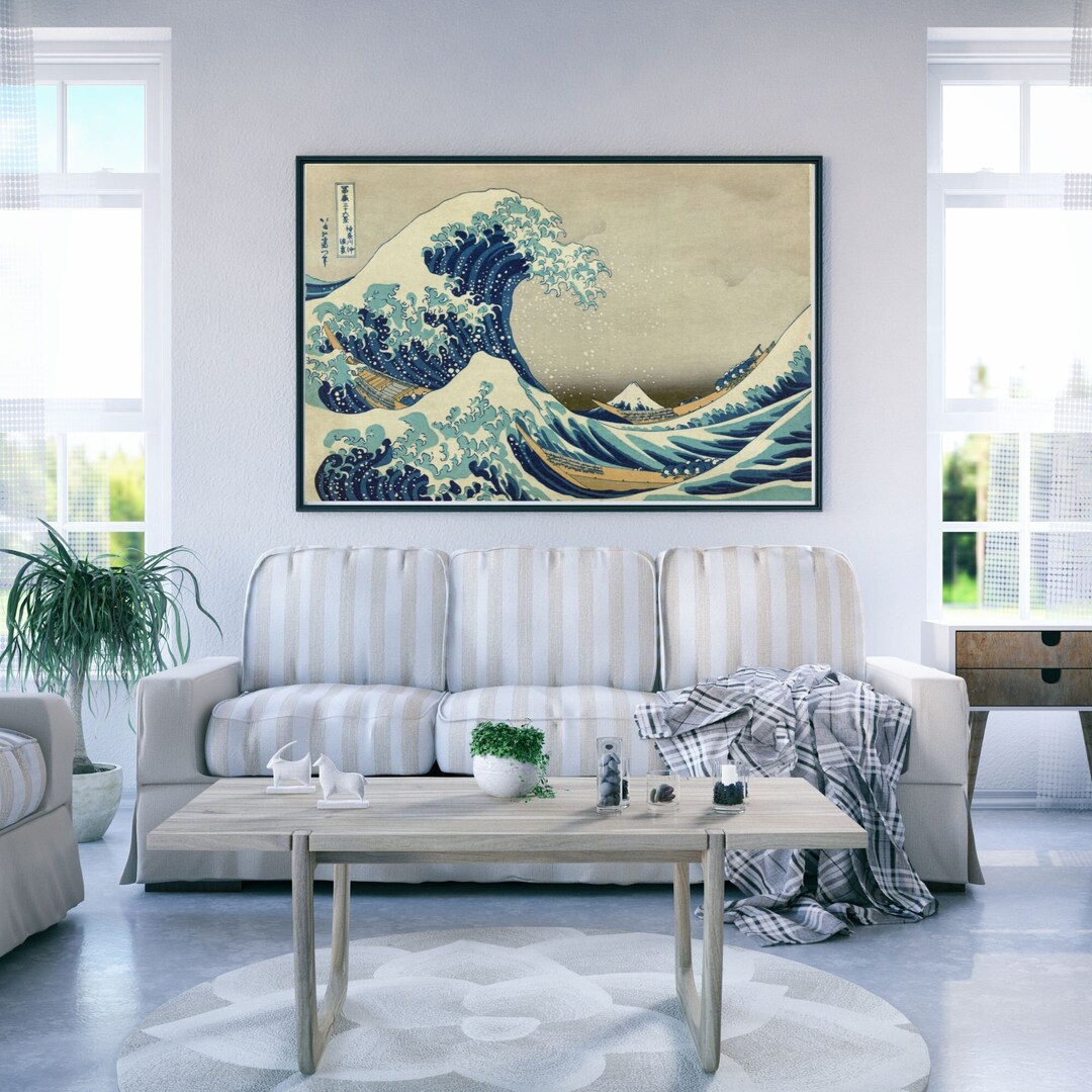 The Great Wave at Kanagawa Poster, Katsushika Hokusai Poster, Vintage ...
