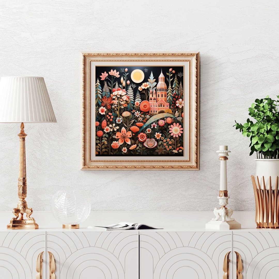 Folk Art Decor, Folk Art Wall Art, Folk Art, Wildflower Decor, Wild ...