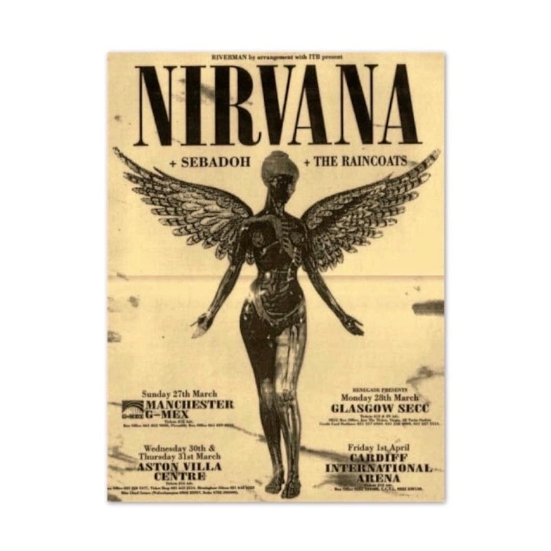 Nirvana Poster Limited Edition Print 90s Rock Poster Multiple Sizes ...