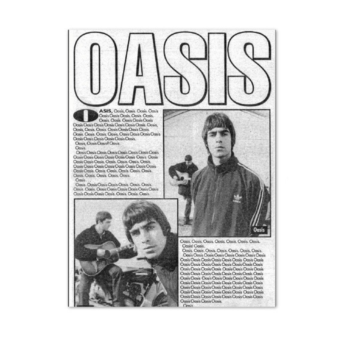 Oasis Poster Limited Edition Print 90s Indie Poster - Etsy UK