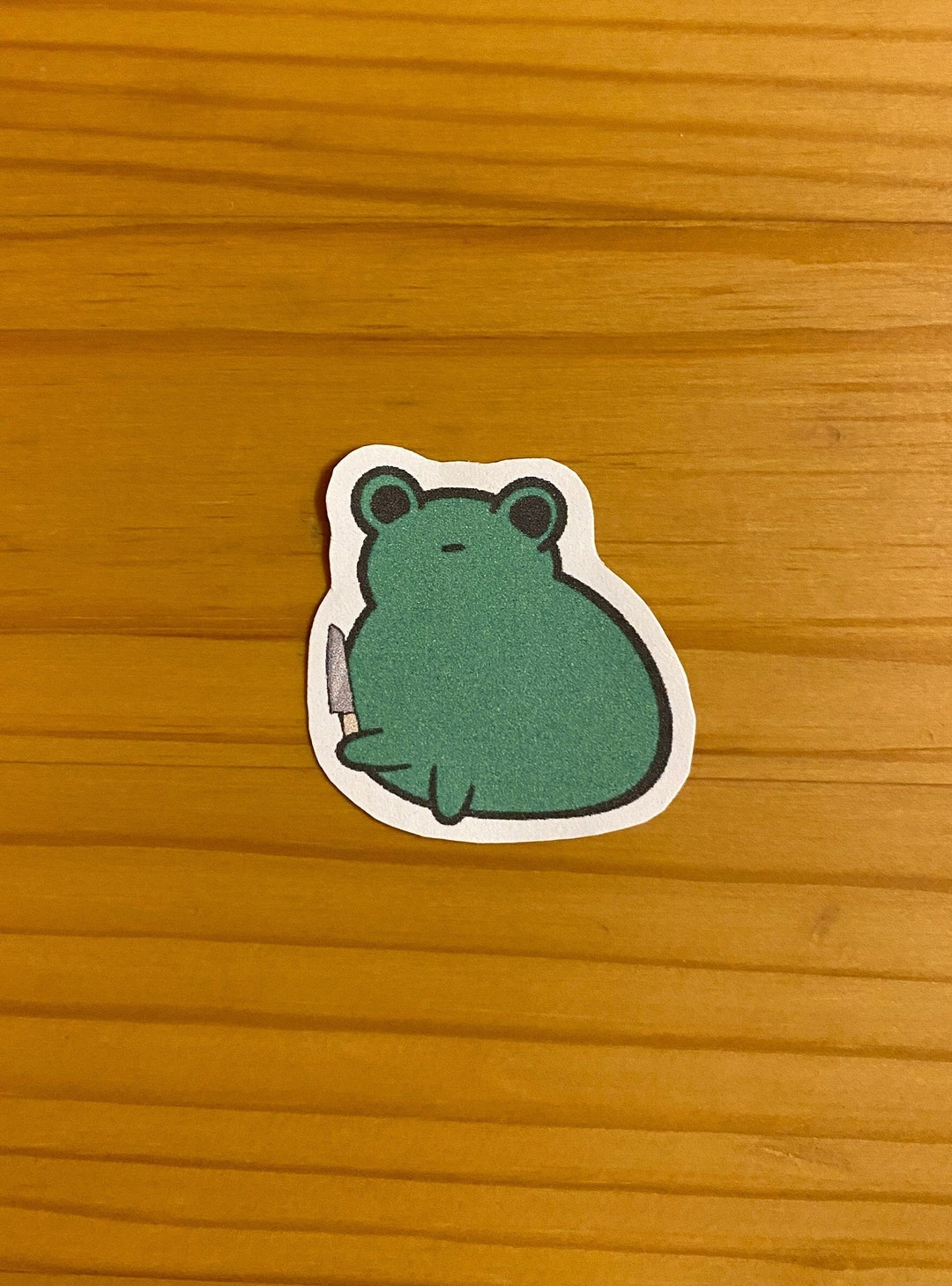Frog With Knife Sticker Chef Frog Sticker - Etsy