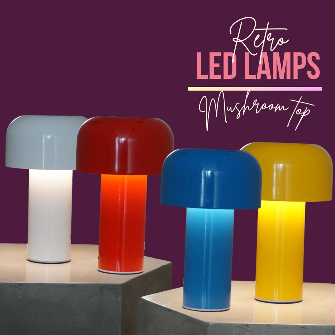 Retro Cordless LED Table Lamps - Etsy