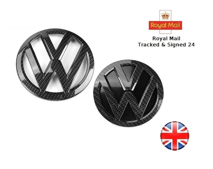 Volkswagen VW Golf 7 MK7 VII Carbon Fiber Front & Rear Badge Grill Boot ...