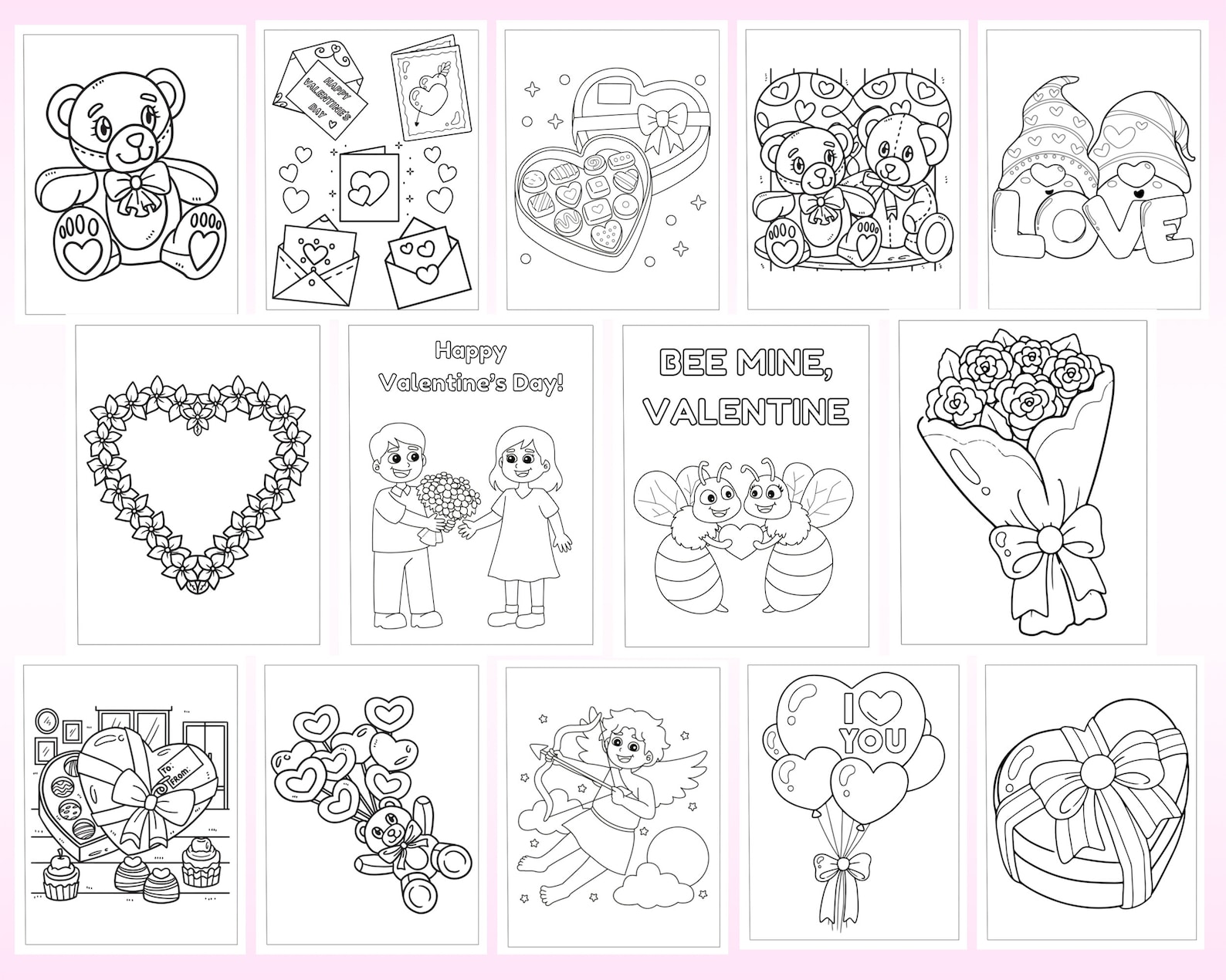 Valentines Day Coloring Pages Kids Coloring Pages Easy Coloring Pages ...