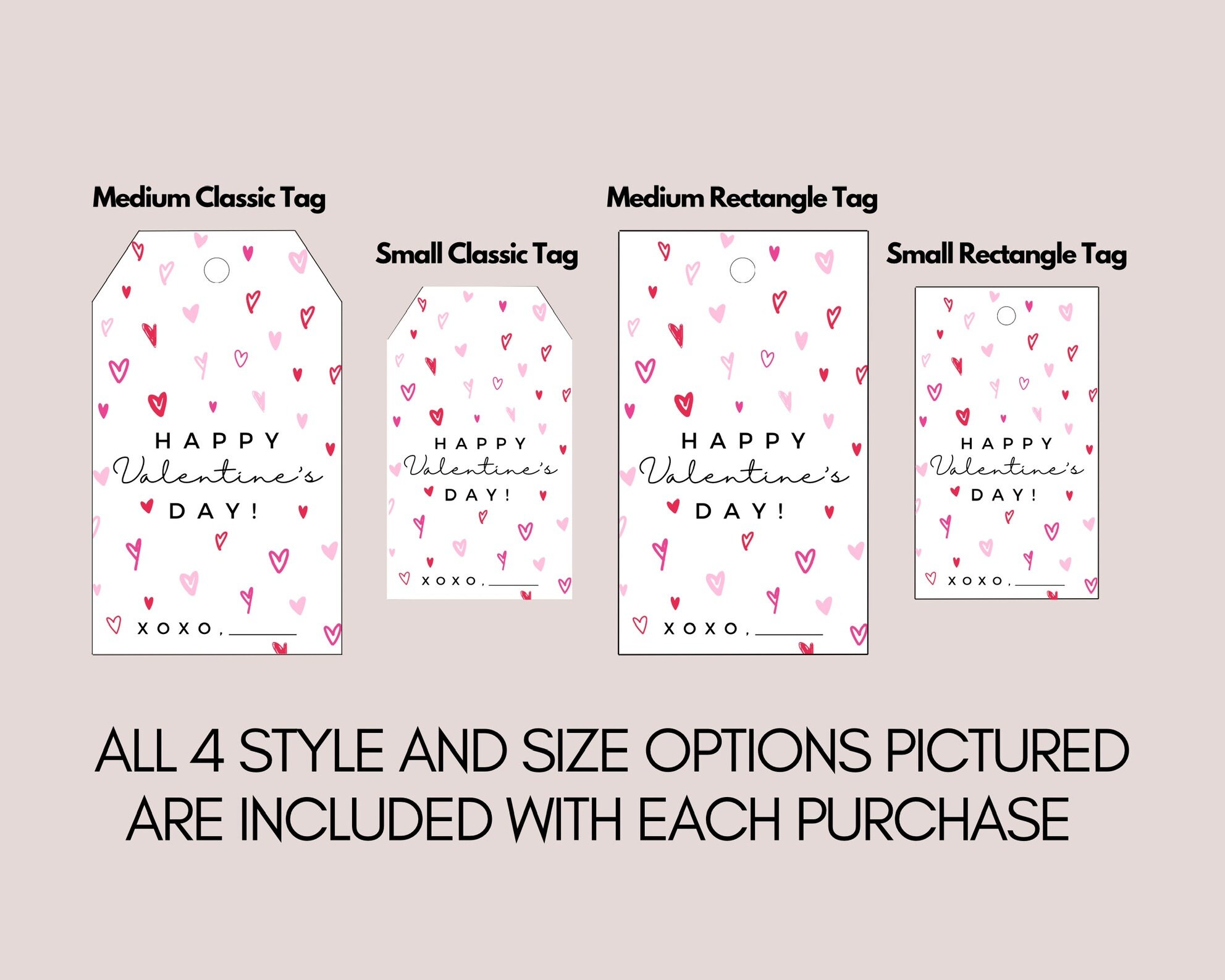 Valentines Day Gift Tags Printable V-day Gift Hang Tags Editable Gift ...