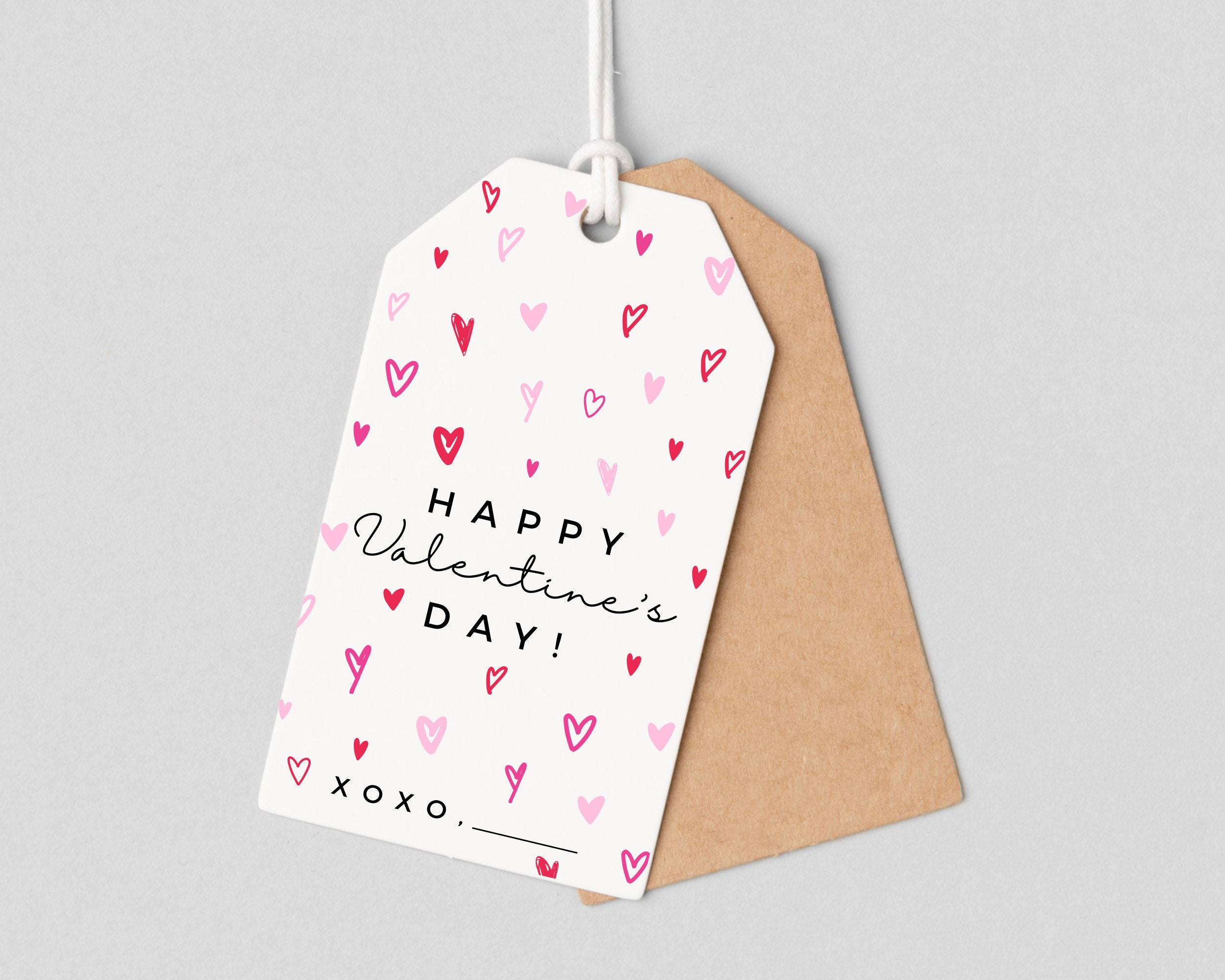 Valentines Day Gift Tags Printable V-day Gift Hang Tags Editable Gift ...