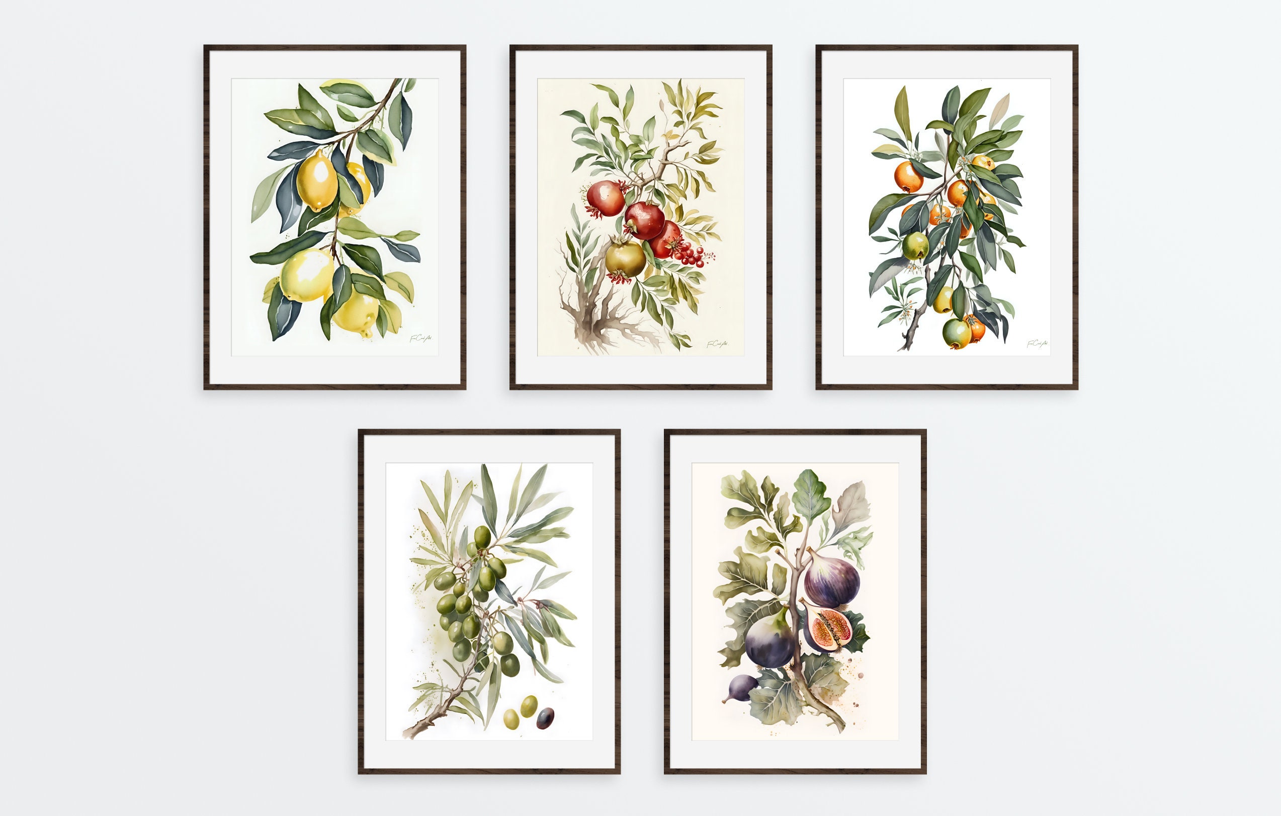 Vintage Citrus Print Set, Vintage Lemon Art Print, Mediterranean Art ...