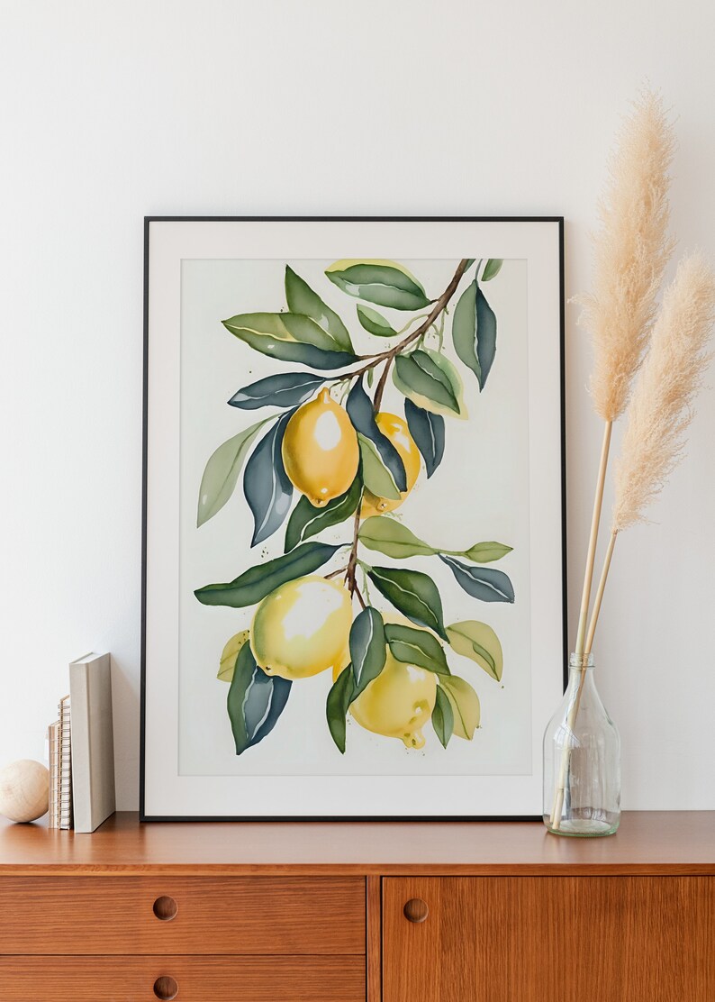 Set of 3 Citrus Vintage Kitchen Posters, Lemons Print, Lemon Watercolor ...