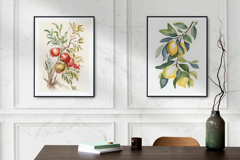 Set of 3 Citrus Vintage Kitchen Posters, Lemons Print, Lemon Watercolor ...