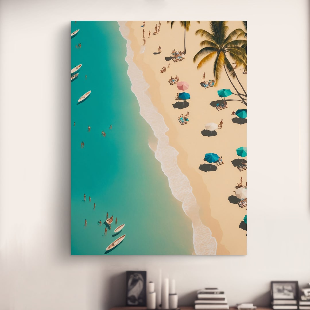 Vintage Style Hawaii Poster, Ocean and Beach Poster, Hawaii Print ...