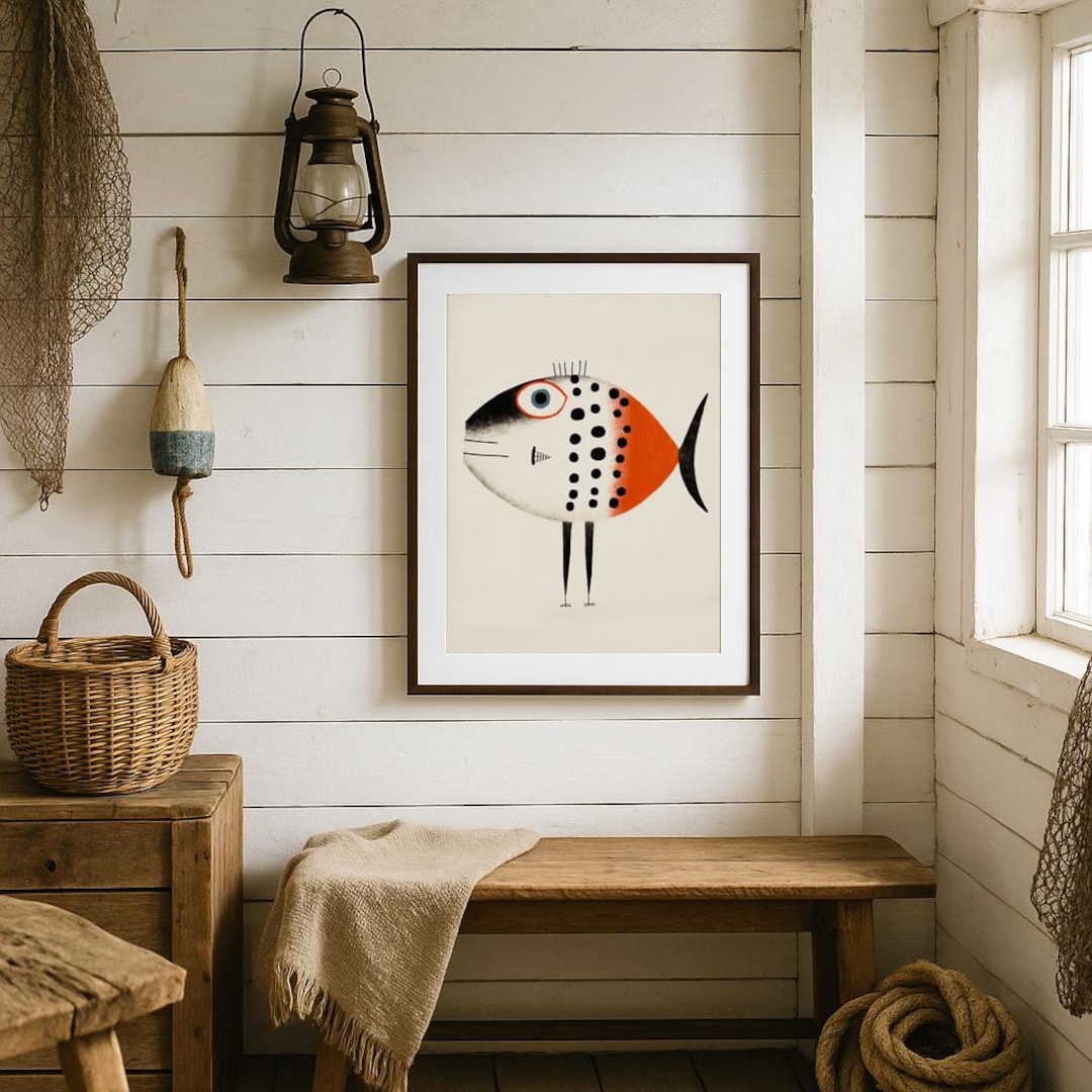 Fish Nursery Print, Fish Posters, Graphic Poster, Fish Printable, Naive ...