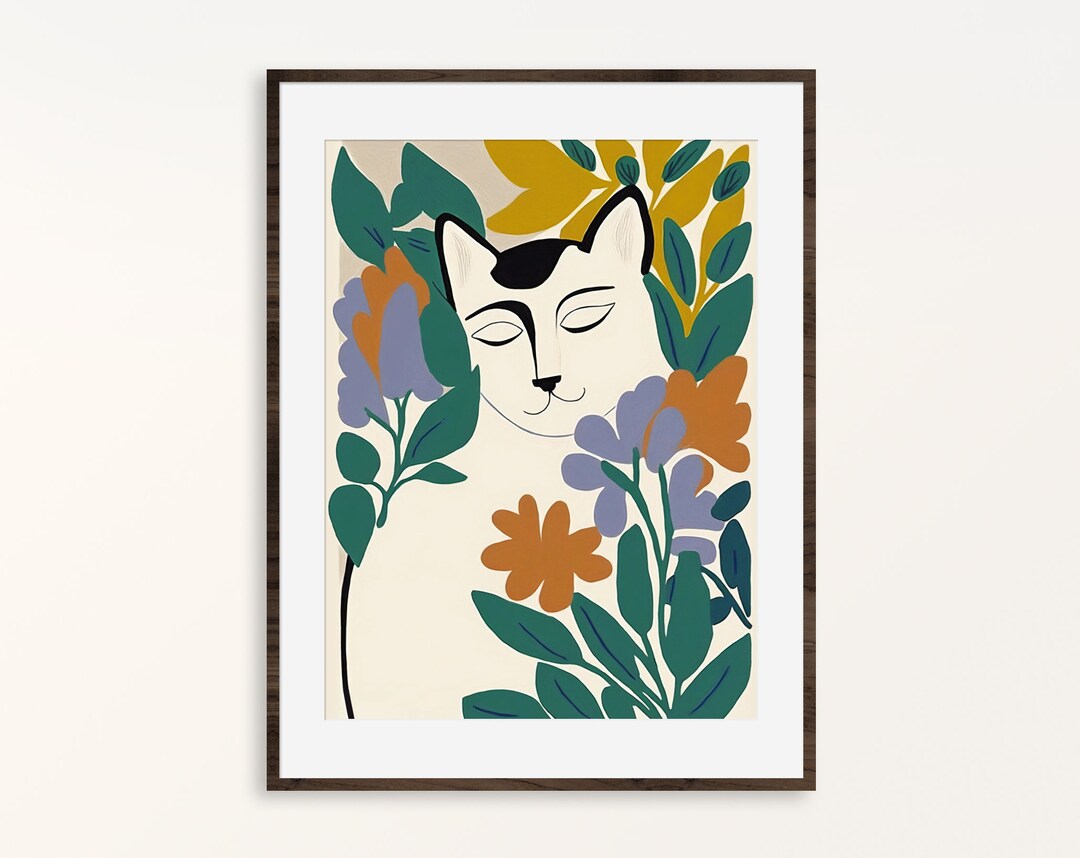 Abstract Cat Art Bold Painting, Abstract Cat Poster, Abstract Cat ...