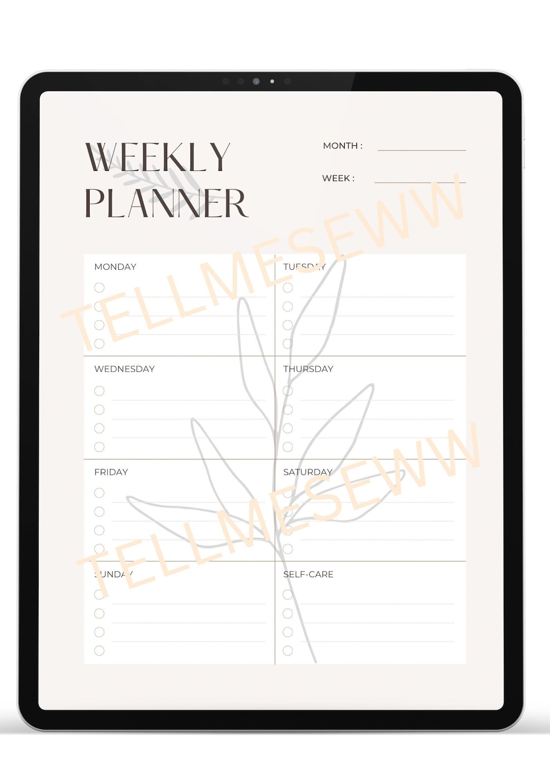 Digital Download Weekly Planner Template - Etsy