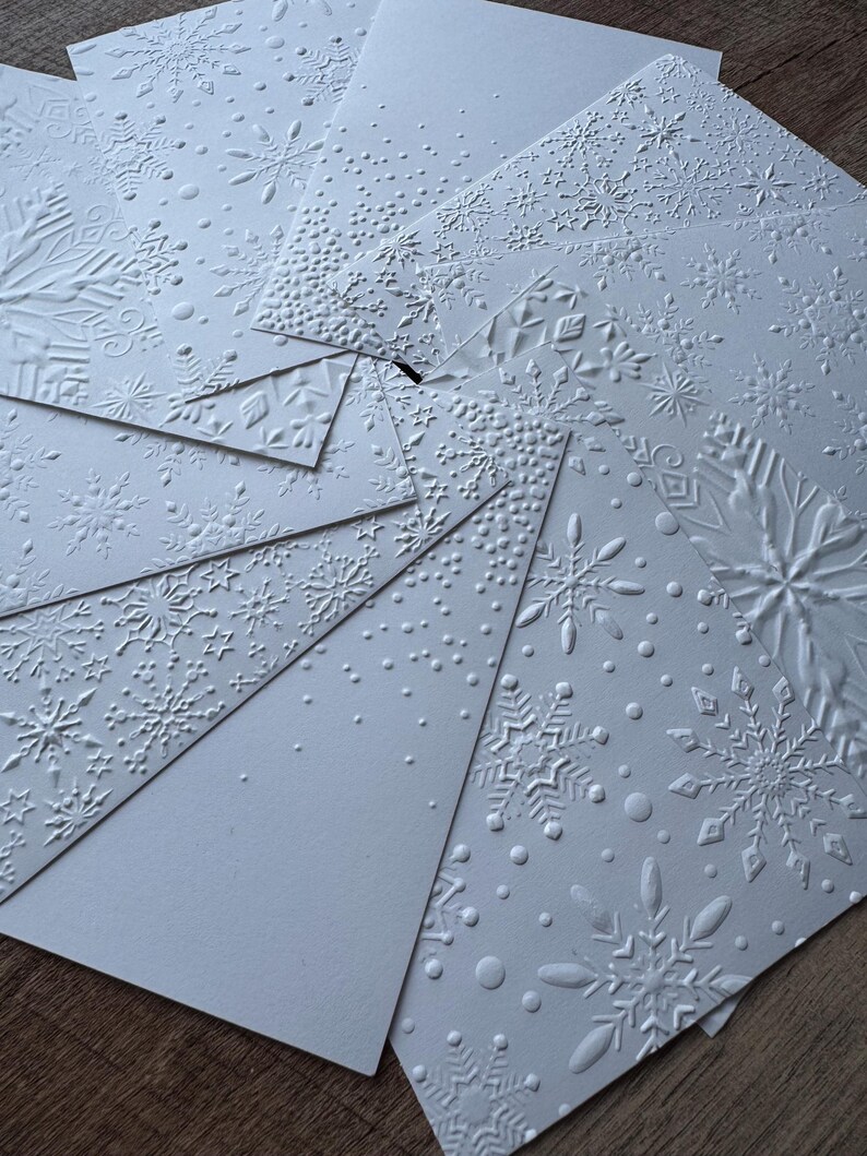 Snowflake Embossed Cardstock - A2 White Paper for Crafts, Scrapbooking ...