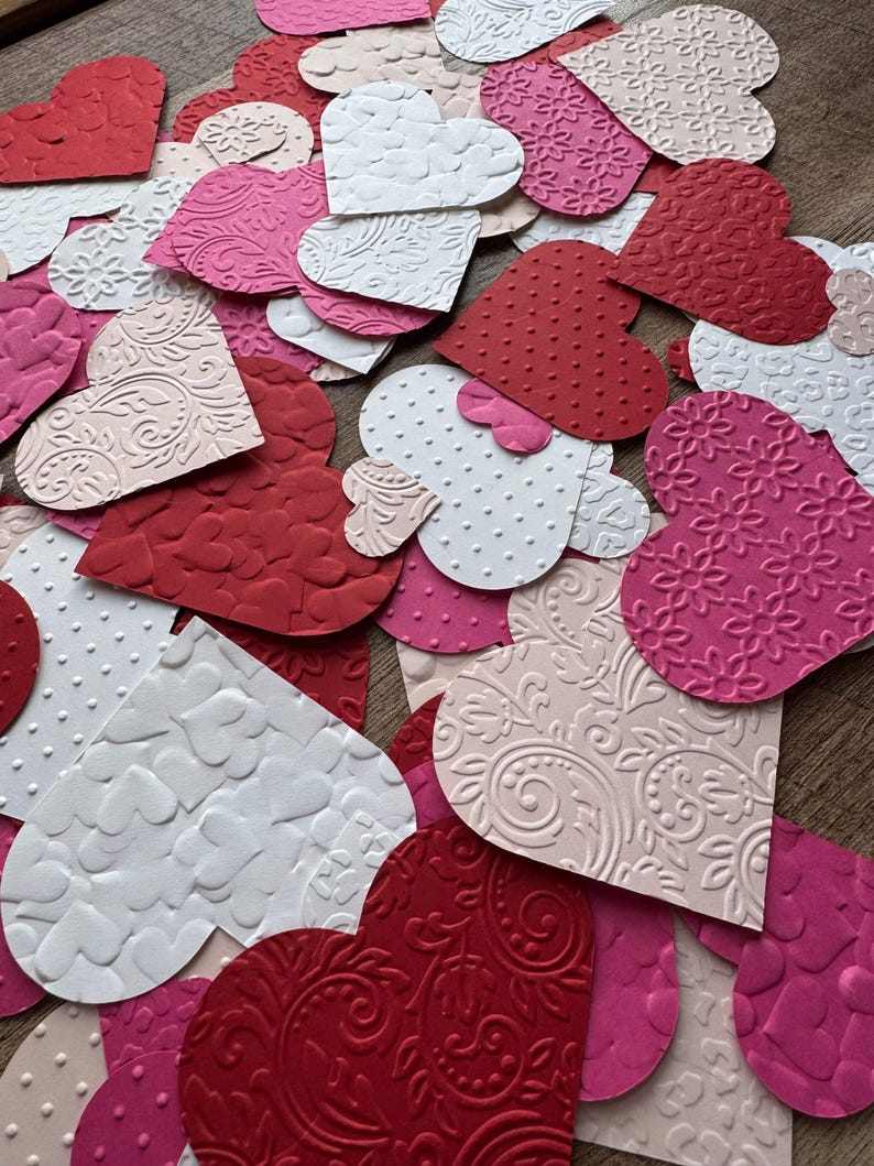 Embossed Die-cut Hearts: Scrapbooking & Card Making Embellishments - Etsy