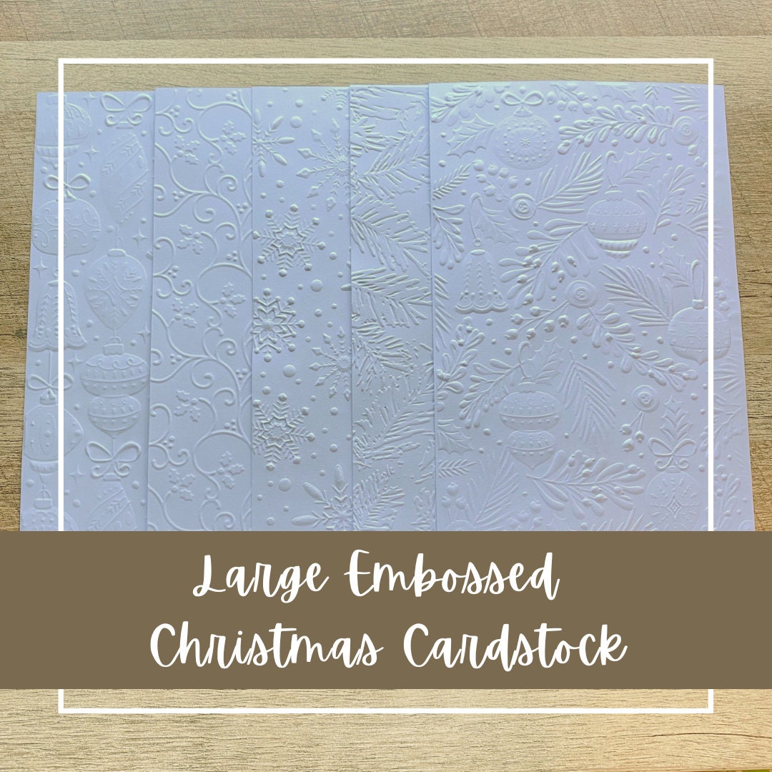 Large Embossed White Christmas Cardstock, Perfect for Card Making ...
