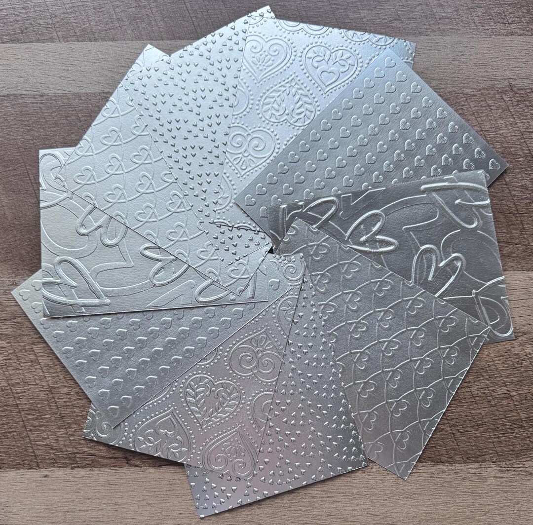 Embossed Heart Silver Foil Card Fronts: A2 DIY Craft Supplies - Etsy