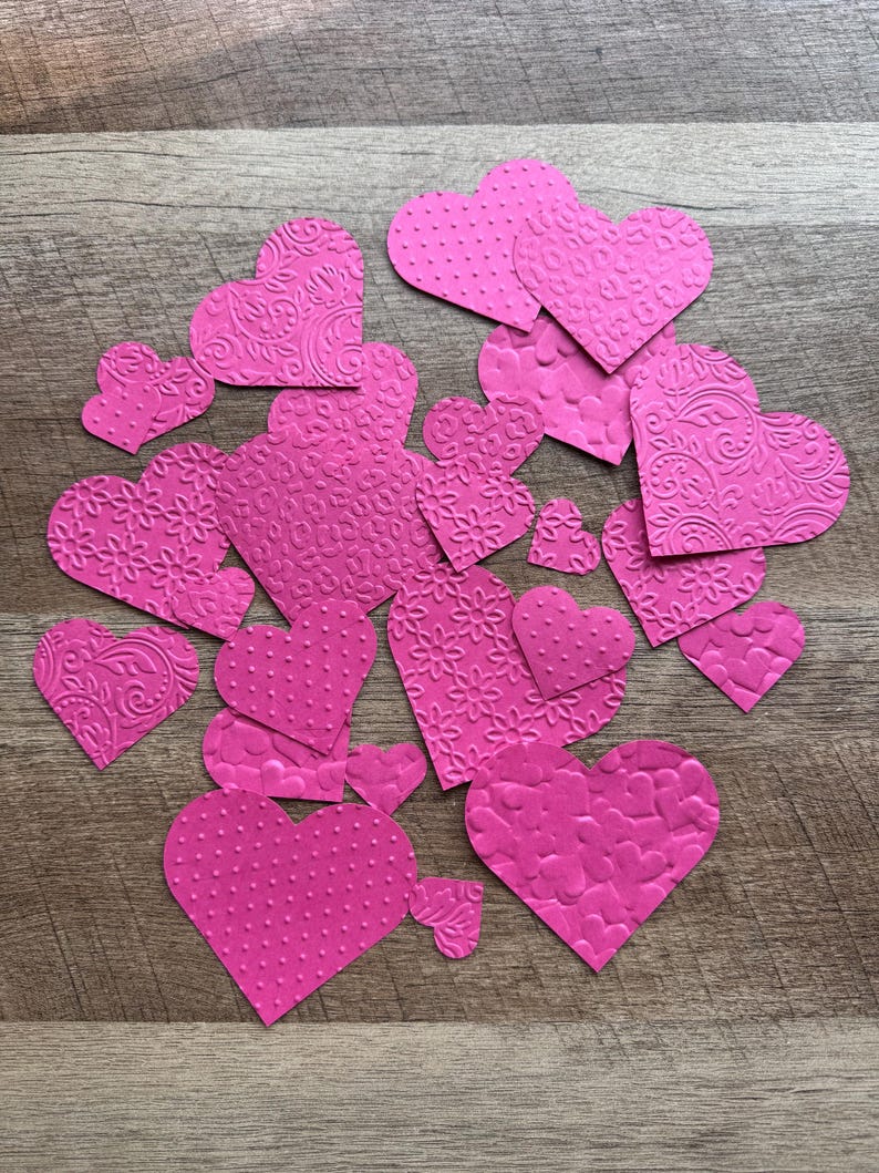 Embossed Die-cut Hearts: Scrapbooking & Card Making Embellishments - Etsy