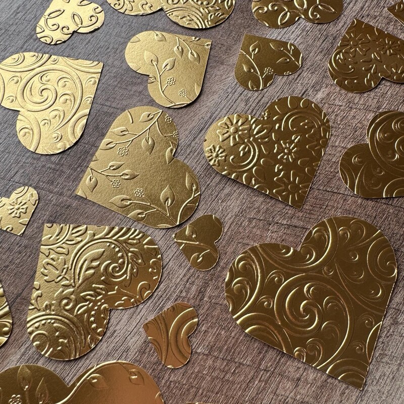 Embossed Cardstock Hearts - Etsy