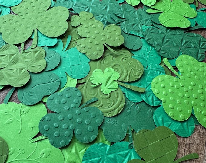 Set of 6 Embossed Shamrock Note Cards With Envelopes Cards Lucky Cards ...